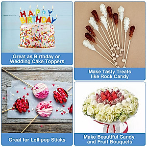 Wooden Dowel Rods Assorted 1/8 Inch x 6", 200 Wood Dowels, Wooden Dowels for Crafts, Precut Dowels for Crafting, Hardwood Dowel Rod, Wooden Rod Sticks Doweling Rods, Cake Dowels for Tiered Cakes