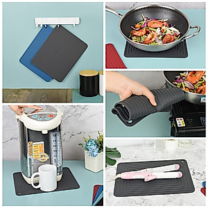 Nstezrne Trivets for Hot Dishes, Silicone Trivet Hot Pads for Kitchen, Silicone Trivets for Hot Pots and Pans, Silicone Pot Holders, Trivets for Quartz Countertops, Heat Resistant Mats Set 2 White