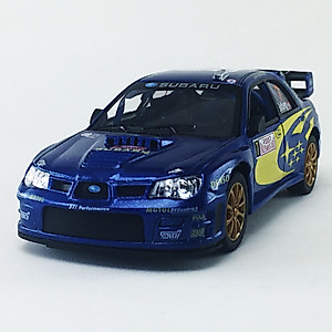 Kinsmart 2007 Subaru Impreza WRC #7, Blue Color 1:36 DieCast Model Toy Car Collection Collectible