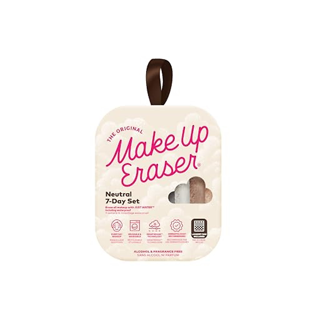 MakeUp Eraser, 7-Day Set, Erase All Makeup With Just Water, Including Waterproof Mascara, Eyeliner, Foundation, Lipstick, and More, Neutrals, 7 ct.