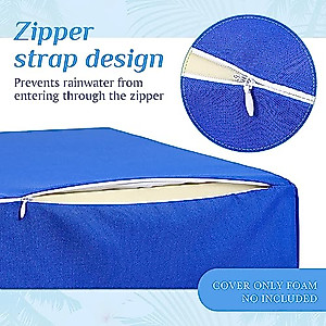 Batiyeer 8 Pcs Outdoor Cushion Slipcovers Patio Chair Cushion Covers Replacement Waterproof Square Outdoor Seat, 20 x 20 x 4 Inch (Royal Blue)