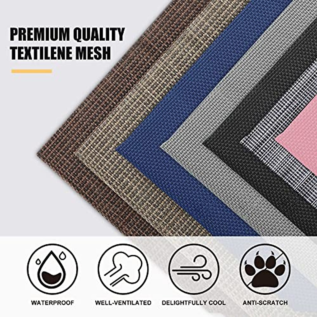 Veehoo Chew Proof Elevated Dog Bed - Cooling Raised Pet Cot - Rustless Aluminum Frame and Durable Textilene Mesh Fabric, Unique Designed No-Slip Feet for Indoor or Outdoor Use, Brown, X Large