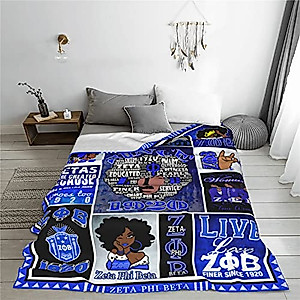 Zeta Phi Sorority Paraphernalia Gifts Zeta Phi Blanket Soft Flannel Throw Blanket Cute for Sofa Bed Living Room 50"x40"