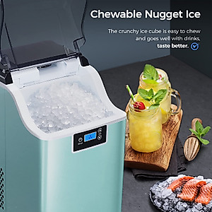 Nugget Ice Maker Countertop,44LBS/24H ice Machine ice Maker Nugget-Green
