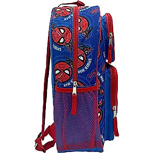 Marvel Superheroes 16" Licensed Cargo School Backpack For Boys (Spiderman Blue-Red)