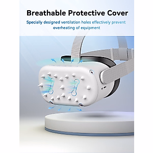 CNBEYOUNG VR Shell and Lens Cover for Quest 2, Front Protective Face Cover Protects Cameras and All Ports, Anti Scratch Dust Shock with Heat Dispersion Design