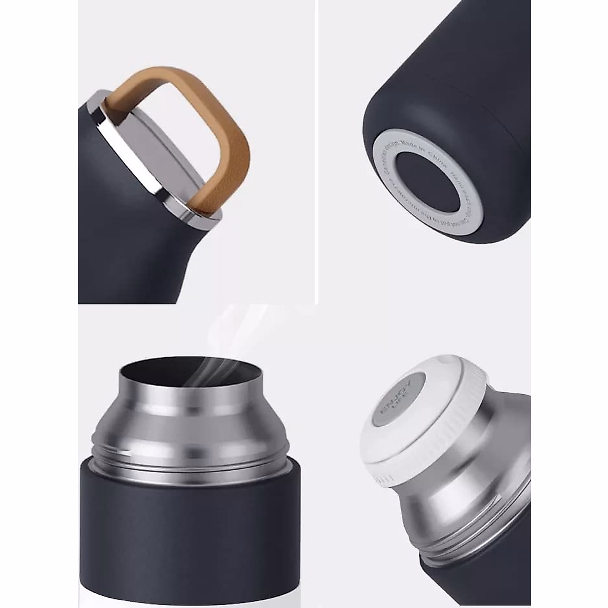 Stainless Steel Vacuum Insulated Water Bottle With Handle Lid - 500ml - Modern, Minimalist And Sleek Design (Blue)