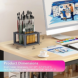 ARFETIGO 6 Layer Acrylic Paint Organizer&Paint Brush Holder Snap-on Design Easy Assembly Paint Storage Rack for Acrylic Craft Hobby Miniature Model Light Paint Can Storage (Grey)