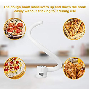Coated Dough Hook Attachments for Kitchenaid Stand Mixer Bowl-Lift, Spiral Coated Metal Dough Hooks Fits Models KV25G0X, KV25G8X, KV25H0X, KP26M1X, KP26M8X, KL26M8X