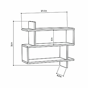 Ada Home Décor Westcott Wall Shelf, 27.5'' x 26'' x 8.5'', White