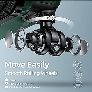 SHOWKOO Luggage Sets Expandable ABS Hardshell 3pcs Clearance Luggage Hardside Lightweight Durable Suitcase sets Spinner Wheels Suitcase with TSA Lock (Dark Green)