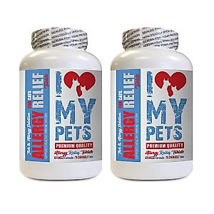 I Love My Pets Anti Itch Cats - Cats Allergy Relief - Itch Relief - Premium Supplement - Treats - Anti Itch for Cats - 150 Tablets (2 Bottles)