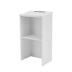 Panana Podium Stand- Portable Podium Stand Hostess Stand Desk with Adjustable Shelf for Churches, Lectern Classrooms, Office (White)