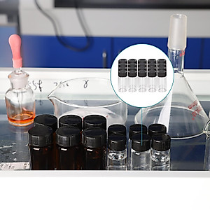 stonylab Clear Glass Sample Vials with Cap, Screw Cap Sample Vials Clear Glass Liquid Sampling Bottle Reagent Bottle with Cap Closure (10ml (42 Packs))