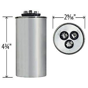 FAST SHIPPING! ORIGINAL GE Genteq Capacitor round 60/10 uf MFD 440 volt 25L756 (replaces old GE# C46010R), 60 + 10 MFD at 440 volts