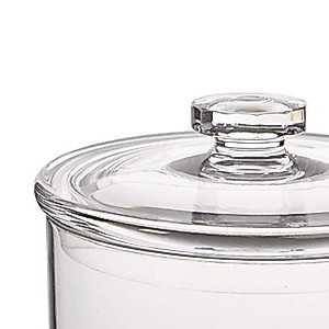 STORi Premium Quality Makeup and Cotton Ball Holders | 60-oz Clear Plastic Apothecary Jar with Lid | Perfect Storage Container to Organize Bathroom and Vanity