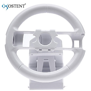 OSTENT Multi-angle Racing Game Steering Wheel Stand for Nintendo Wii Console Controller Color White