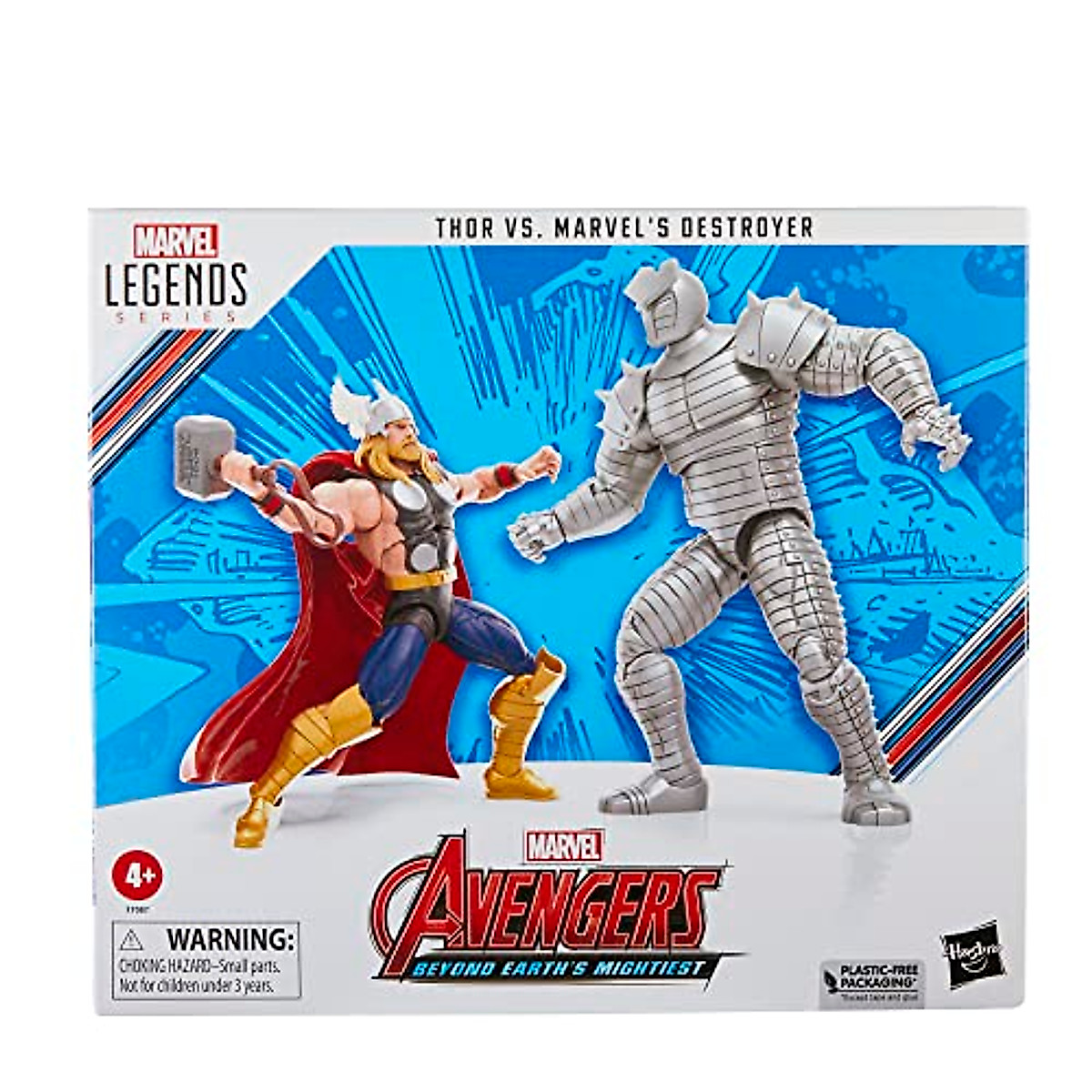 Marvel Legends Series Thor vs Destroyer, Avengers 60th Anniversary Collectible 6-Inch Action Figures, 5 Accessories