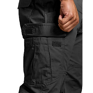 CQR CLSX Men's Tactical Pants, Water Resistant Ripstop Cargo Pants, Lightweight EDC Work Hiking Pants, Outdoor Apparel, Duratex Black, 38W x 30L