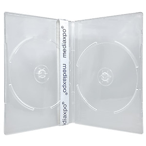Mediaxpo 25 Slim Clear Double DVD Cases 7MM