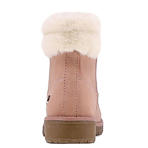 Nautica Kids Girls Faux Fur Upper Work Chukka Boot Youth Casual Bootie Hiking Boots Ankle High Outdoor Trekking Shoes For Little Kids And Big Kids-Zabra Youth-Mauve-2