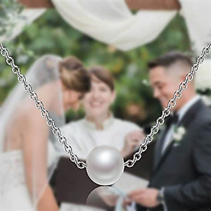 BEKECH Wedding Officiant Jewelry Pastor Marriage Commissioner Pearl Necklace Gift for Officiant Minister Proposal from Bride