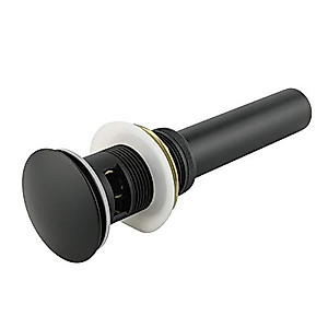 Purelux Pop Up Drain Stopper With Overflow for Bathroom Faucet Vessel or Vanity Sink, Matte Black Finish