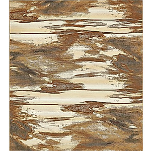 Unique Loom Outdoor Modern Collection Area Rug - Shore (10' x 12' 2" Rectangle, Brown/ Beige)