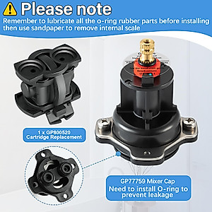 GP876851 Mixer Cap and Pressure Balancing Cartridge Kit, for Kohler Shower Valves K-304 and K-11748 Platforms, Shower Valve Cartridge Replacement Repair Kit, Include GP77759 and GP800820