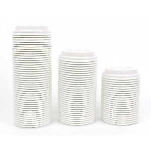 Yes!Fresh PS Polystyrene Flat Lid for 8 oz Paper Hot Cup, Diameter 80mm. (100 Count,White Lid)