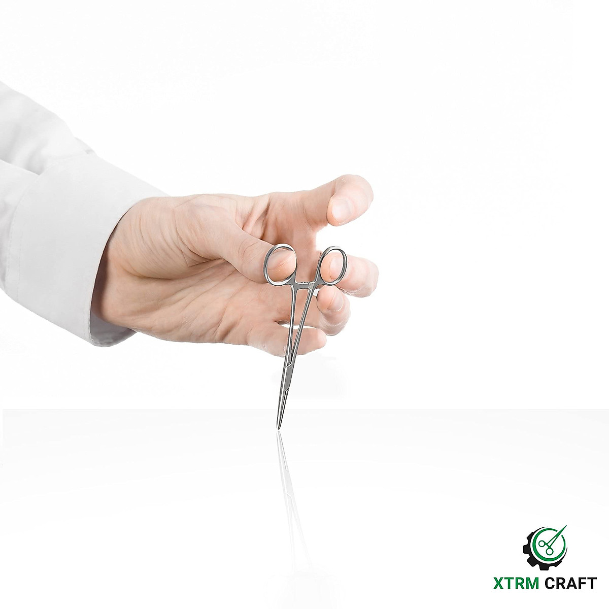 XTRM CRAFT Pean Hemostat Straight 5.5" Multipurpose Locking Tweezer Clamps Serrated, Stainless Steel, Hemostats for Nurses, Fishing Forceps, Crafts and Hobby