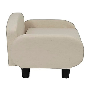 Paws & Purrs Modern Pet Sofa 31.5" Wide Low Back Lounging Bed with Removable Mattress Cover in Espresso/Oatmeal