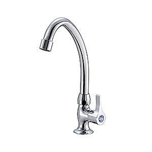 JOMOO Single Handle Wet Bar Sink Faucet Brass Chrome Outdoor RV Kitchen Sink Faucet Commercial Cold Water Modern Utility Faucet Drinking Water Deck Mount Swivel Single Hole Square Handle