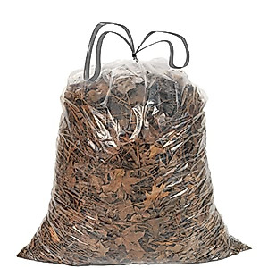 Aluf Plastics 39 Gallon 1.0 MIL Clear Drawstring Trash Bags - 33" x 40" - Pack of 70 - For Lawn & Leaf