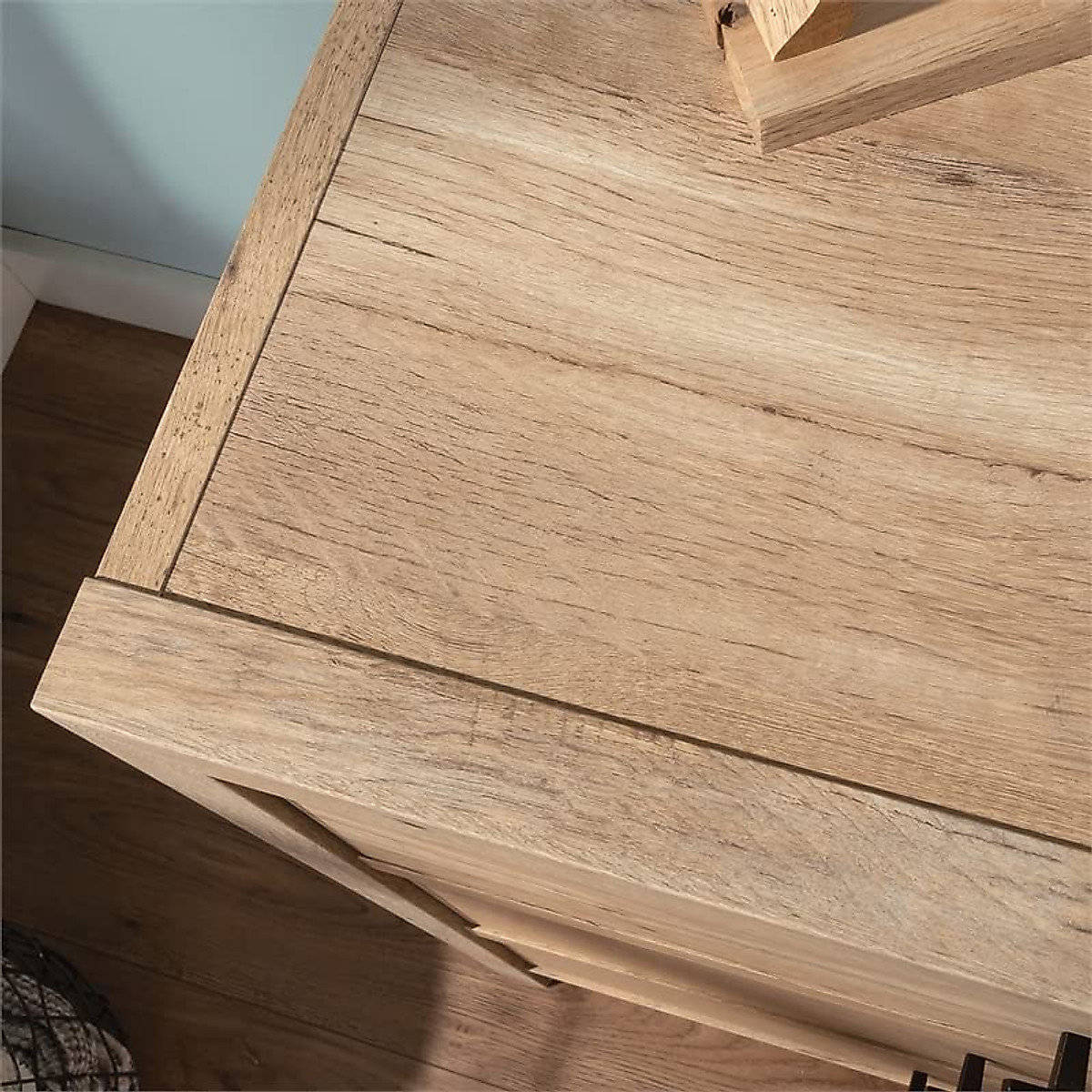 Sauder Pacific View Engineered Wood Metal and Plastic Dresser in Prime Oak