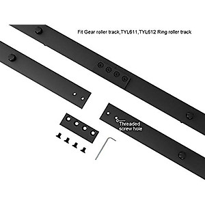 DIYHD Bent Straight Roller Barn Wood Closet Interior Door Sliding Hardware, 8FT Track Kit, Ceiling Mount kit