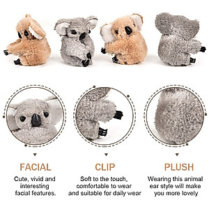 Koala Stuffed Animal Clips, 8 Pcs Small Stuffed Koala Clip for Women Hair Claw, Koala Pencil Hugger for Girls Kids (Brown and Grey)
