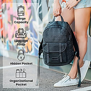 Nordace Comino Classic Backpack with USB Charging Port, Water Resistant - 15.6 Inch Laptop Backpack for Everyday, Travel, Work (Charcoal)