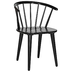 Safavieh Home Collection Blanchard Black Curved Spindle Side Chair, Wood, (Set of 2)