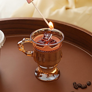 LPUSA Iced Coffee Candle Scented Natural and Organic Soy Wax Candle Mug Candle for Aromatherapy, Meditation, Home Decor, Brown