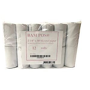 BAM POS Credit Card Receipt Paper for the VX520 (12 Rolls)