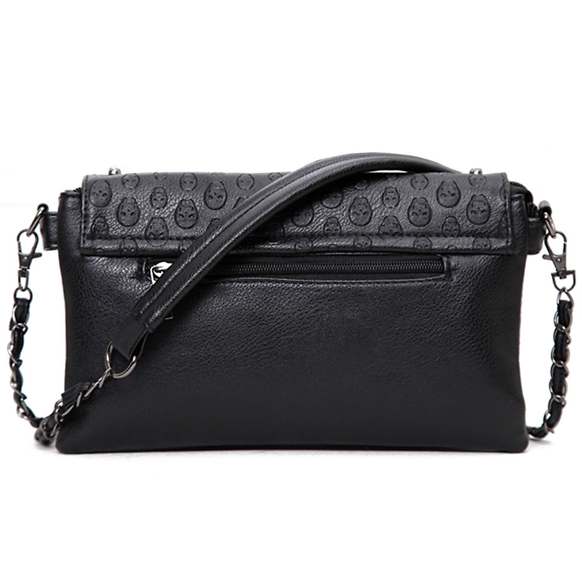 Freie Liebe Women Classic Black Skull Cross Body Bag Vintage Clutch Purse Shoulder Bag
