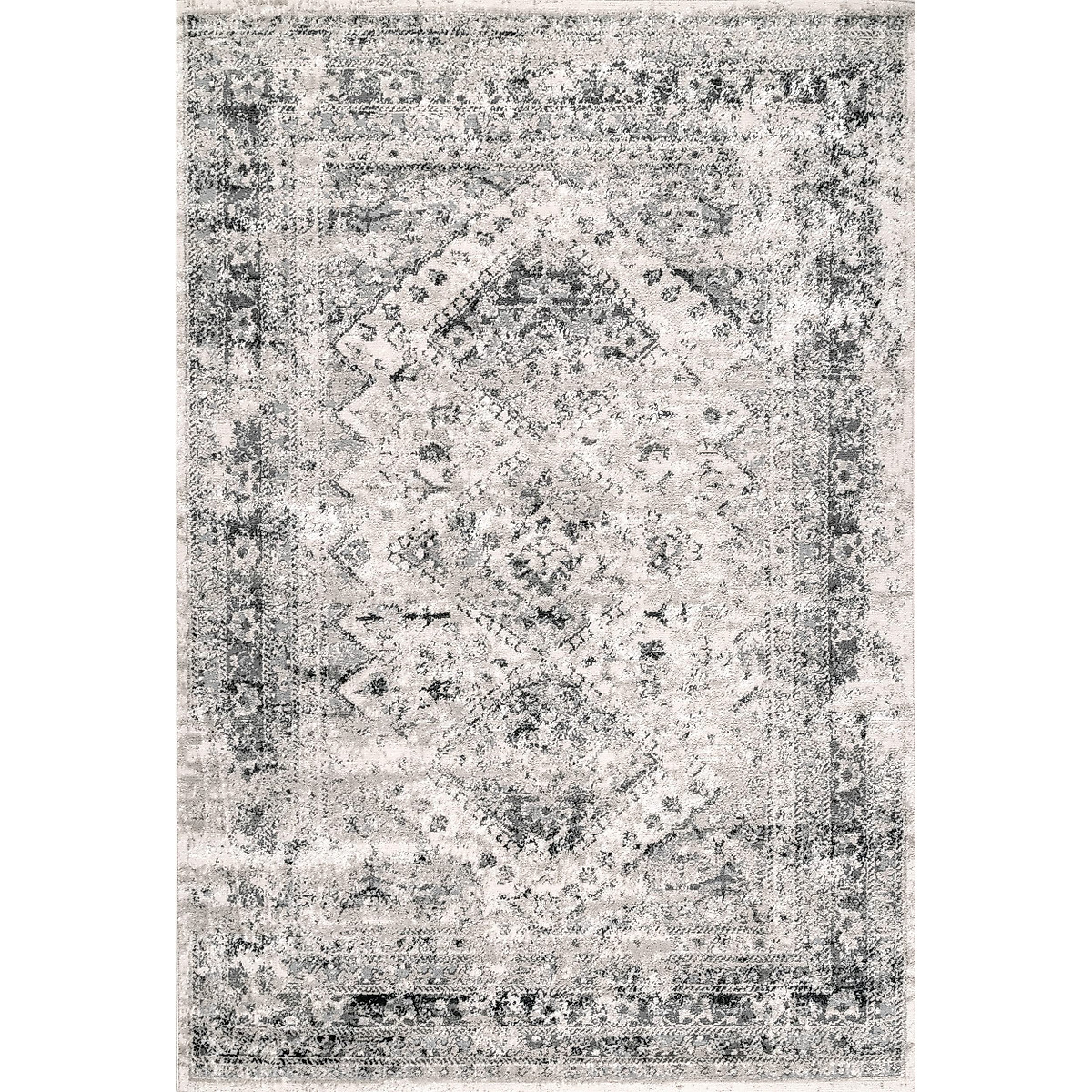 nuLOOM Madisson Vintage Faded Medallion Area Rug, 4x6, Gold