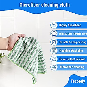 Tecotely Microfiber Cleaning Cloth & Reusable Kitchen Towels Dish Cloth High Absorbent 10"x10" (21 Pack) - Easy to Clean Quick Drying