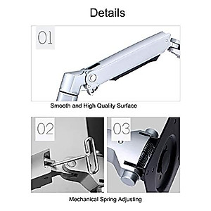 XSJ8013WT Wall Mount Laptop Holder Ultra Long Arm Aluminum Mechanical Spring Full Motion Laptop Mount Arm Monitor Holder Lapdesk (Silver)