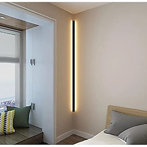Ozarke Minimalist Creative Long Wall Lamp Modern LED Background Wall Lamp Living Room Bedside Aluminum Wall Light Ligting Sconce (60 inches Hard Wired)