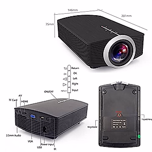 FZZDP YG500/YG510 Mini Projector Support 1080P 1800Lumen Portable LCD LED Projector Home Cinema USB Beamer Bass Speaker ( Size : YG500 )