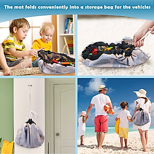 Finebely Magnetic Toys for Kids Magnetic Toy Cars Set with Play Mat|Storage Bag for Magnet Airplane Vehicles Cars Construction Car Assembly DIY Toddler Magnetic Toys for Kids 6-8 and Up 47 PCS