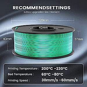 2500g 3D Printer Filament Bundle Multicolor, SUNLU Silk Filament&SUNLU META Filament, 10 Pack+8 Pack
