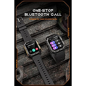 Loluka Military Smart Watch for Men Answer/Make Calls Heart Rate Sleep Tracker 1.83" Touch Screen Mens Smartwatch for Android iOS Phones Tactical Pedometer Fitness Watch